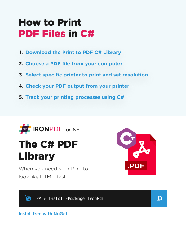 C Print PDF Files Without Dialog IronPDF